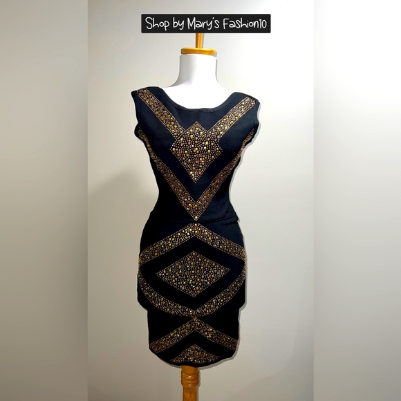 Dresses | Beautiful Mini Dress With Gold Applications | Poshmark